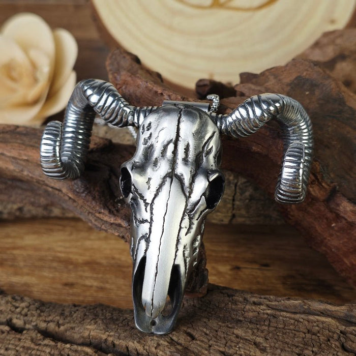 Western Ram Skull Necklace