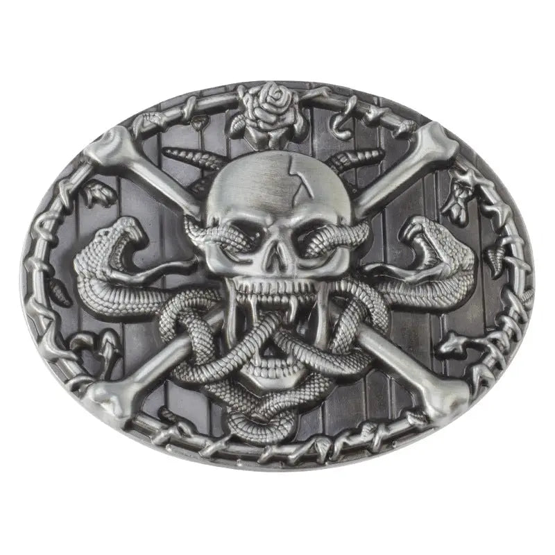 Snakes and Skulls Skull Buckle Personality Belt Buckle