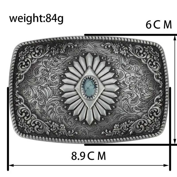 Square Pattern Western Belt Buckle